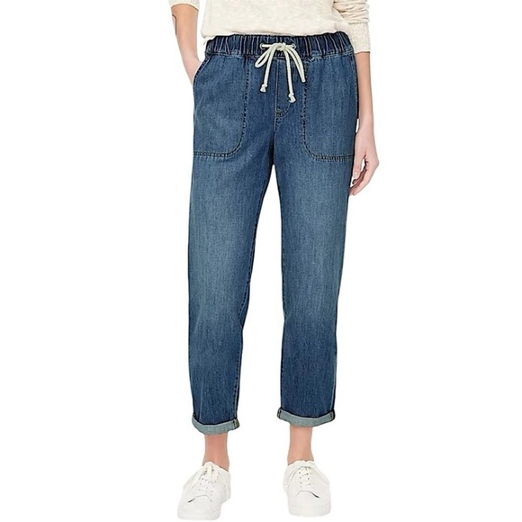 Madewell | Jeans | J Crew Blue Denim Pull On Drawstring Jeans 27 Nwt ...